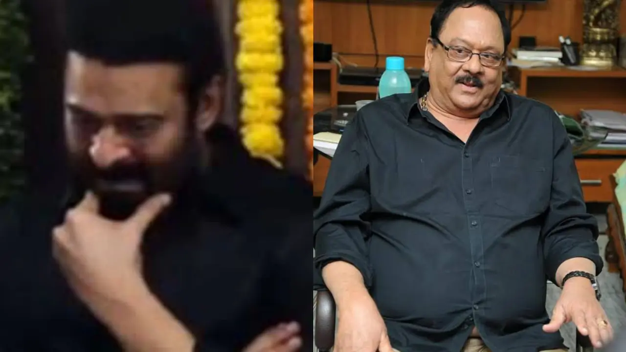 Prabhas breaks down at uncle Krishnam Raju's last rites: Pic
