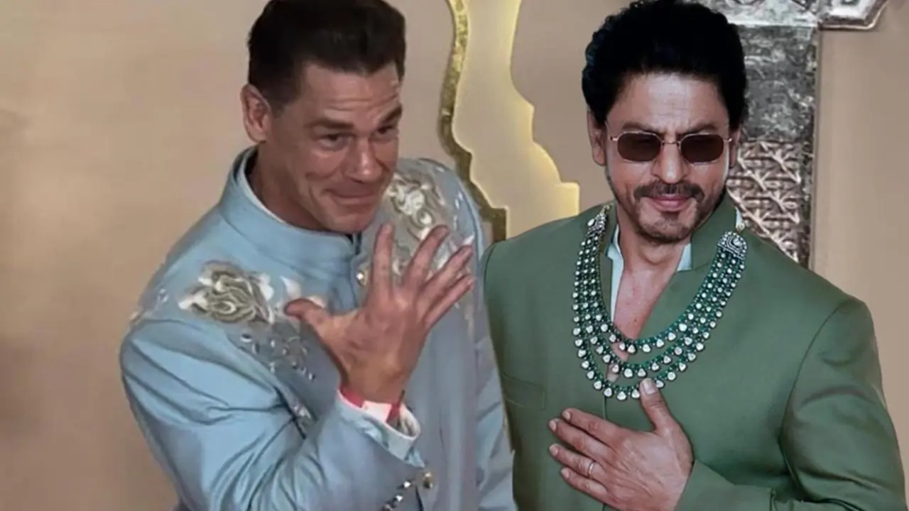 A great meeting between John Cena and King Khan at Ambani's wedding, in ...