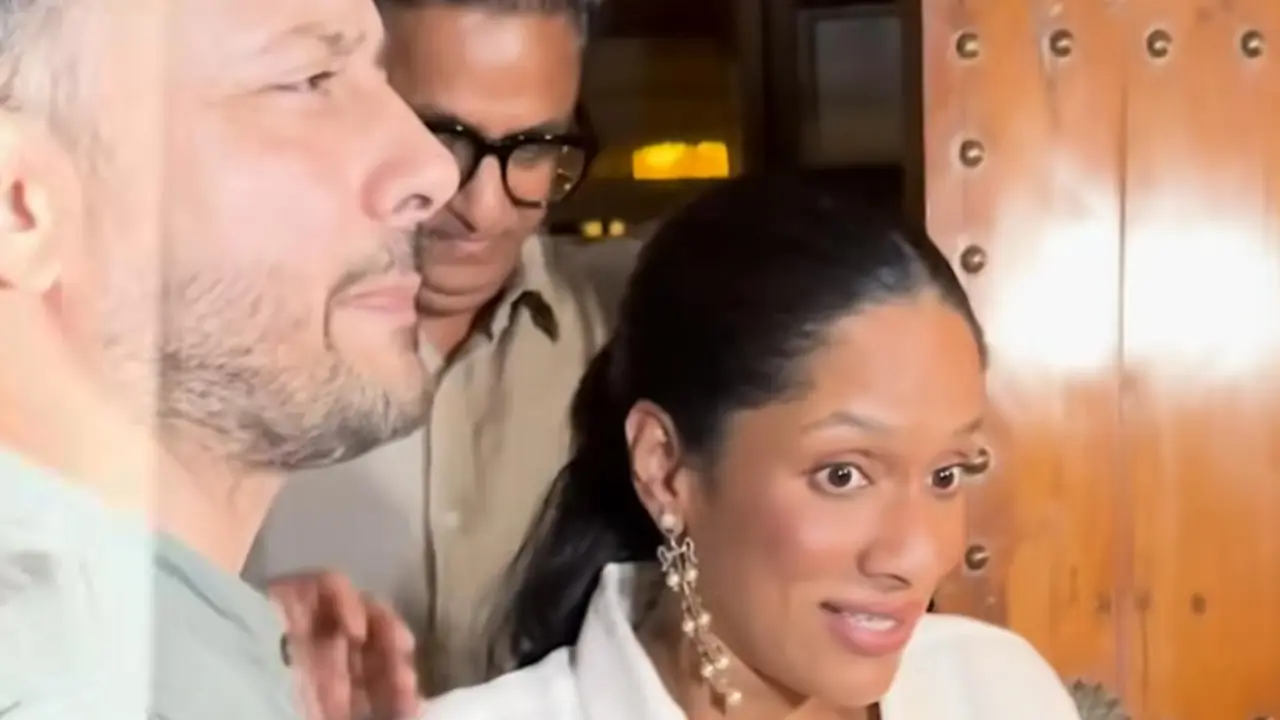 Mom-to-be Masaba Gupta flaunts her baby bump as she steps out for a dinner date with her ...