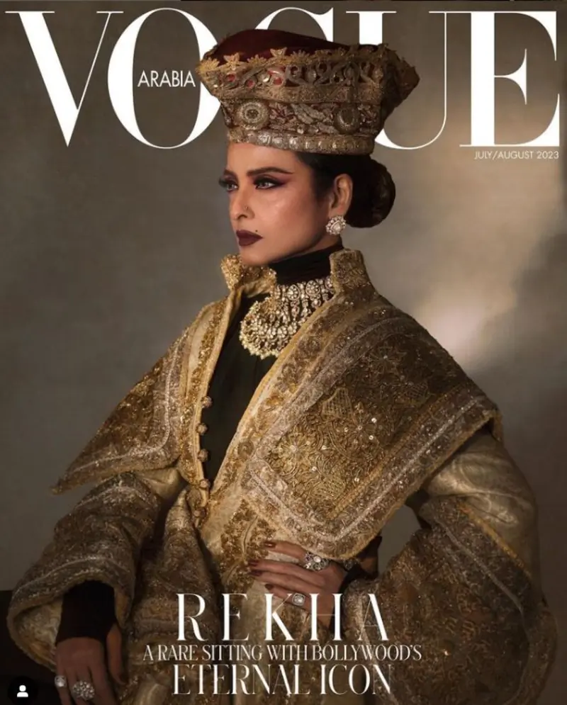 Rekha's majestic Vogue Arabia cover: A celebration of timeless beauty as a golden goddess