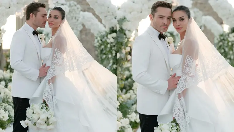 Amy Jackson and Ed Westwick drop wedding pics; groom's loving gaze is ...
